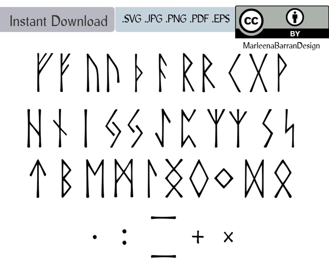Elder Futhark Runes, Set of Proto Norse Rune Vector Clipart, SVG, EPS ...