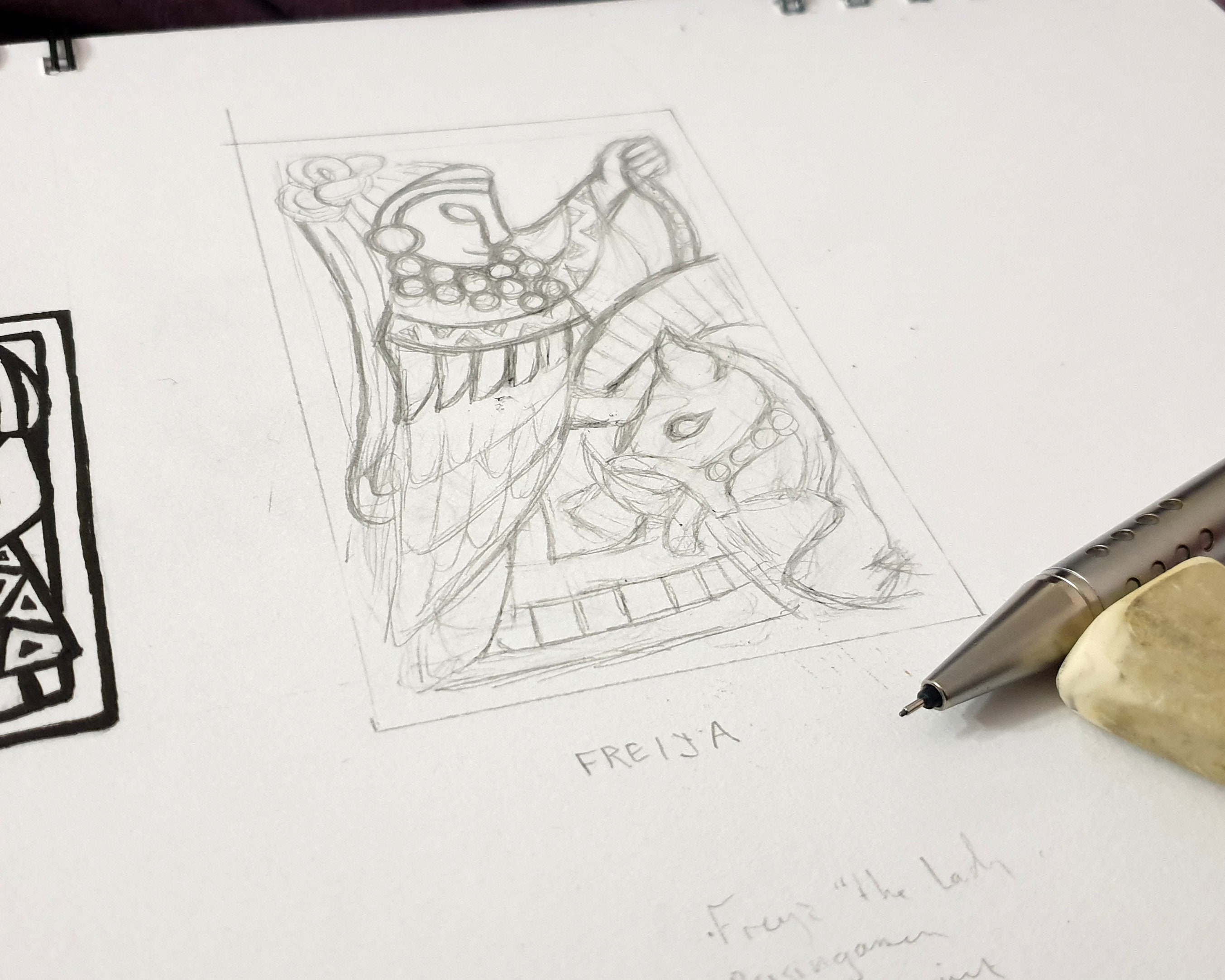 Viking Goddess Freya With the Boar Hildisvini Wearing a - Etsy