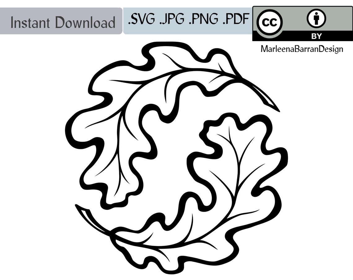 Oak Leaf Design, Circular Design for Use as a Craft Supply or Tattoo - Etsy