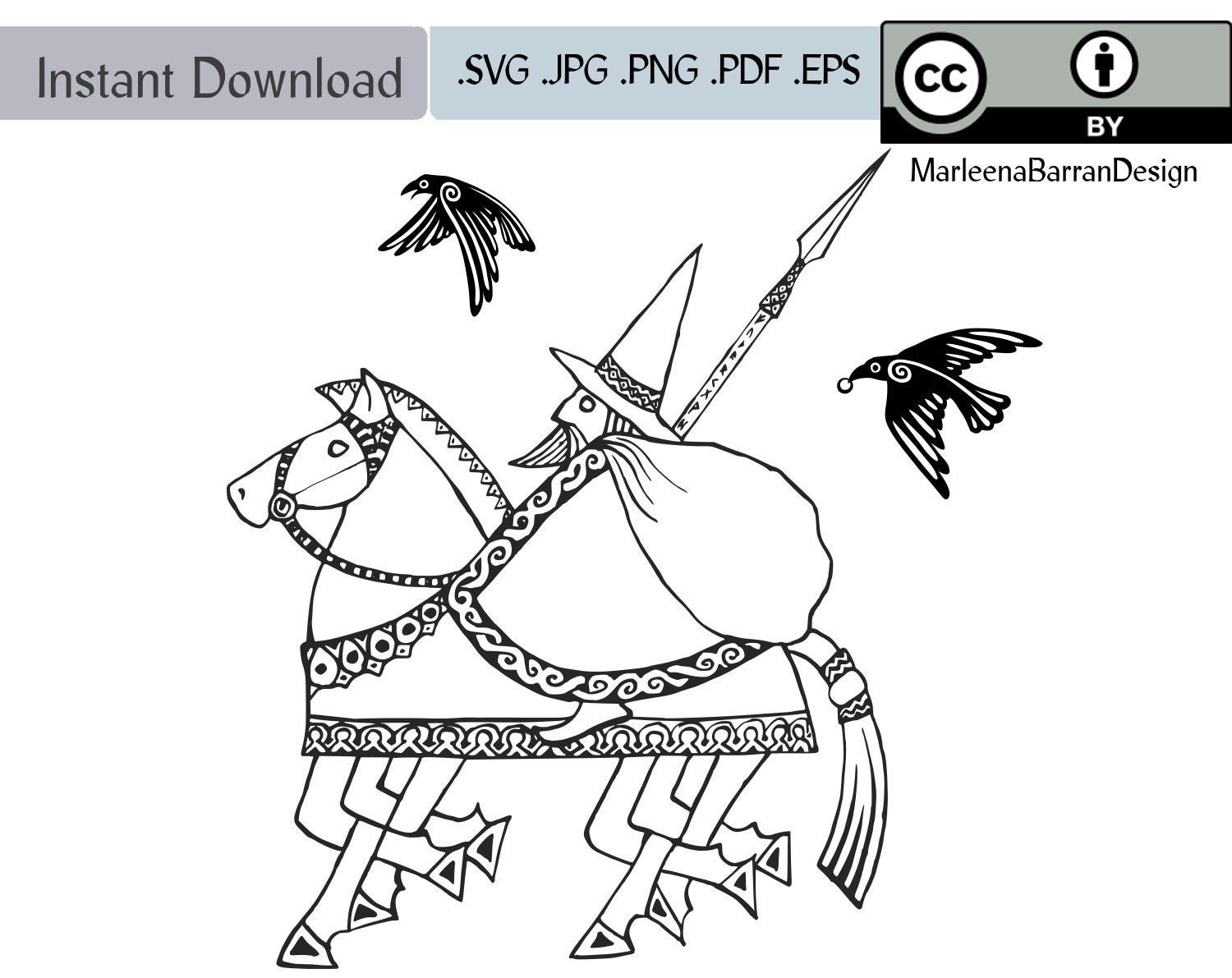 Yule Father, the Viking God Odin on His Horse Sleipnir Delivering Yule ...