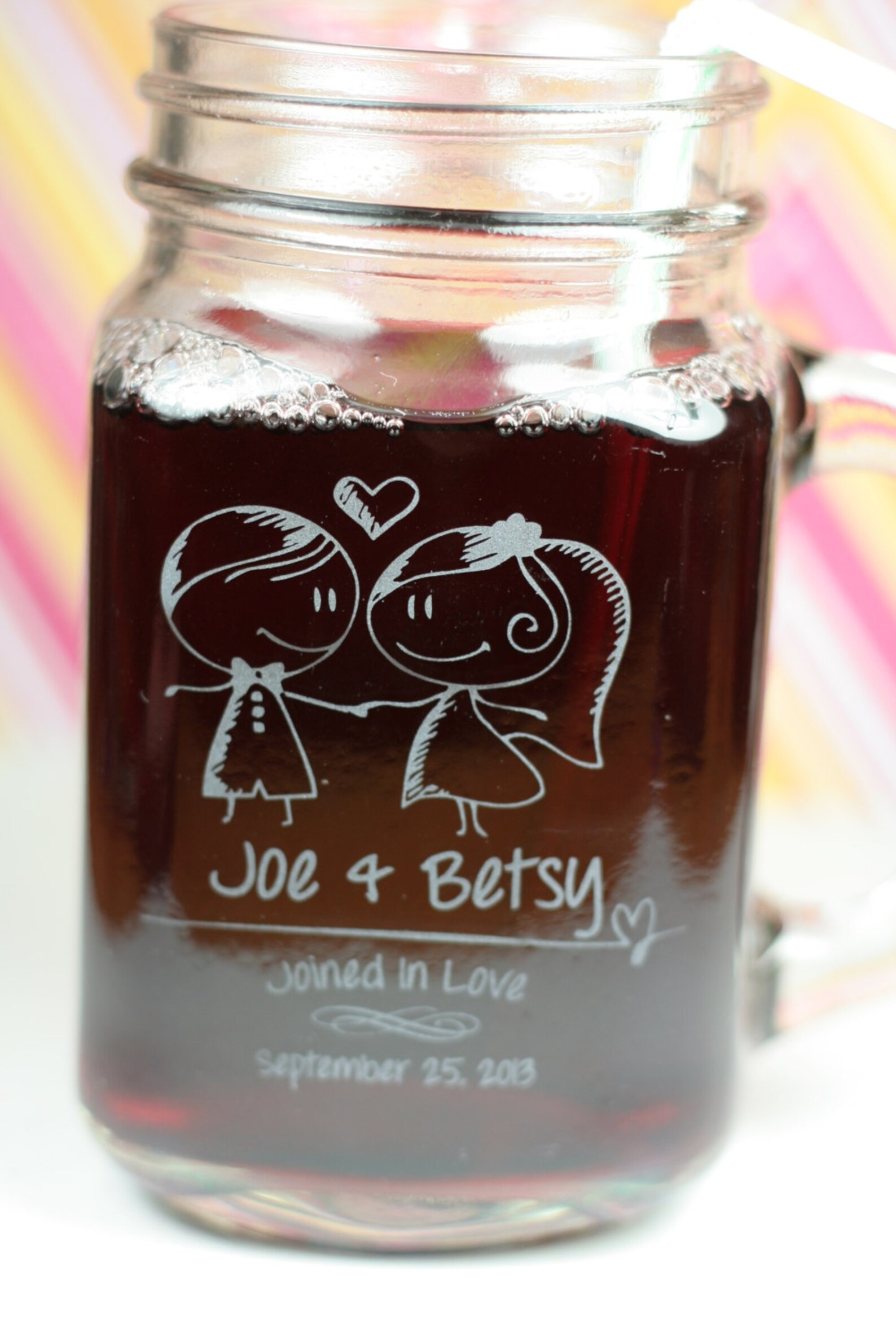 Personalized Wedding Mason Jar Mugs With Little Kids Couple - Etsy
