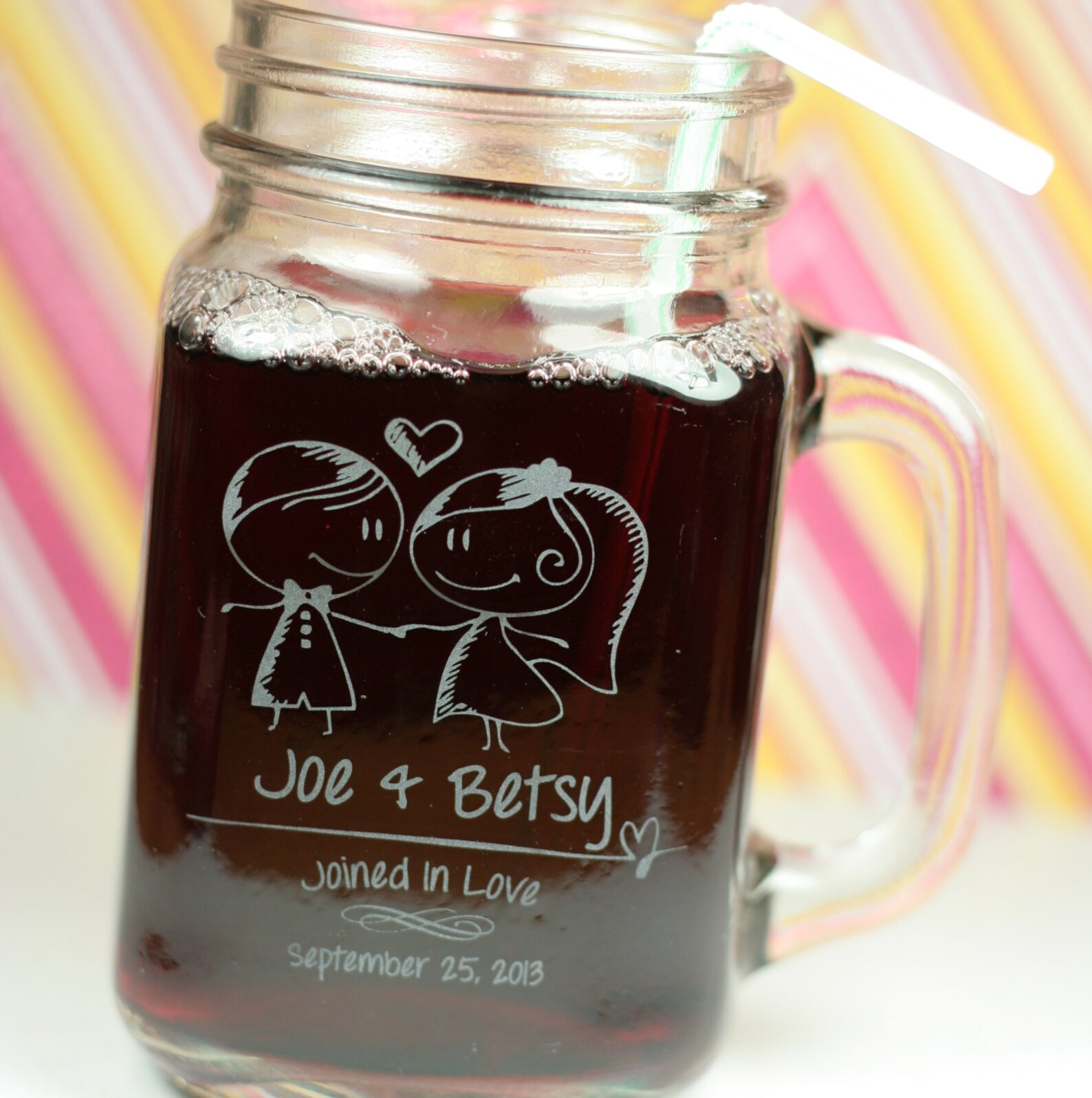 Personalized Wedding Mason Jar Mugs With Little Kids Couple - Etsy