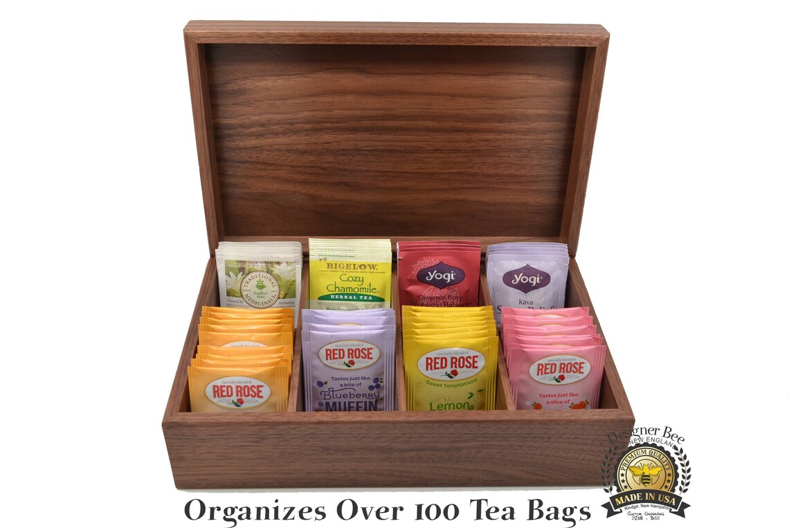 Wood Tea Box Our Classic Vintage Design-Heirloom | Etsy