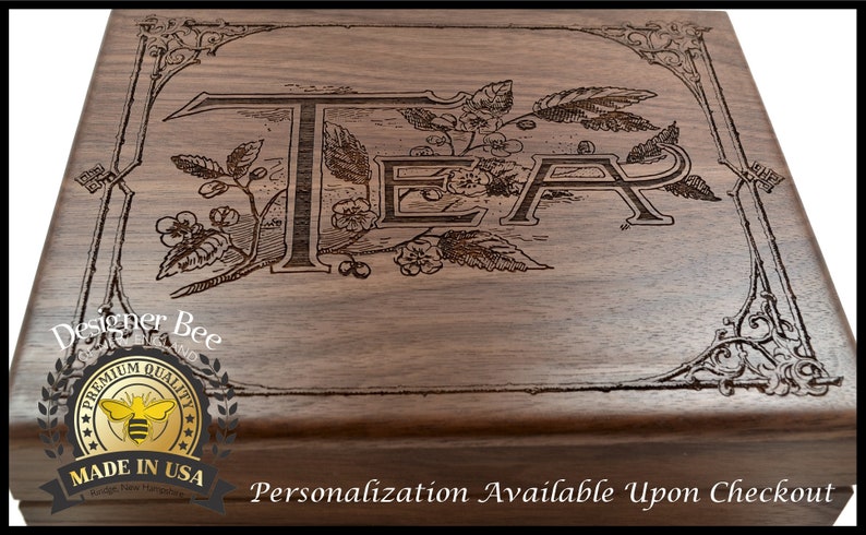 Wood Tea Box Our Classic Vintage Design-heirloom | Etsy