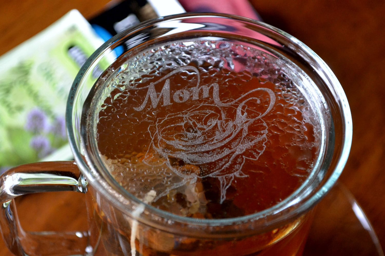 Glass Tea Set Cup Saucer & Lid World's Best Tea Cup | Etsy