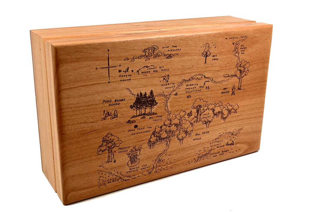 Winnie-the-pooh "100 Aker Wood" Engraved Map Box-new Baby Gift-special ...