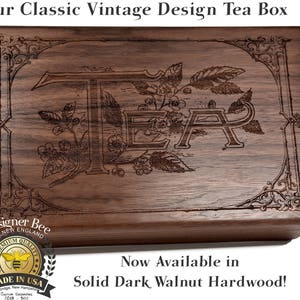Wood Tea Box - Our Classic Vintage Design-heirloom Quality-store and ...