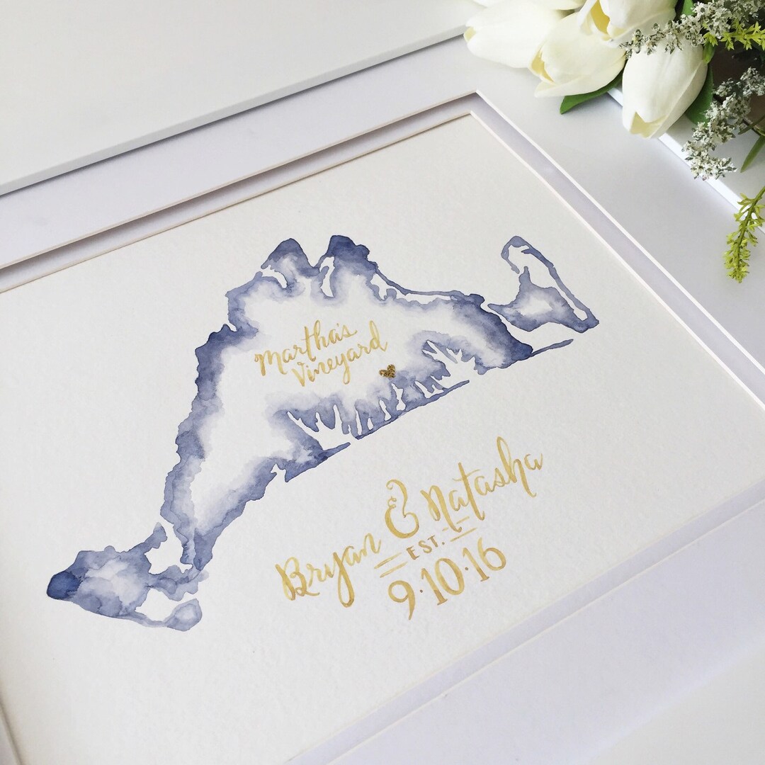 Wedding Map Gift, Wedding Location Painting, Wedding Map Watercolor ...