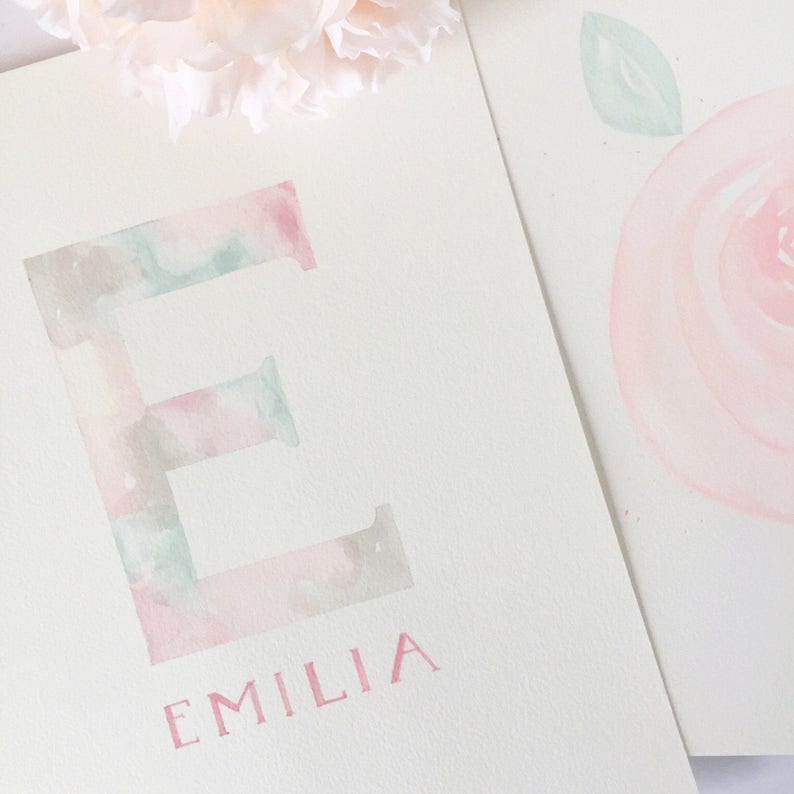 Initial Art First Lnitial Painting Baby Name Art Name - Etsy