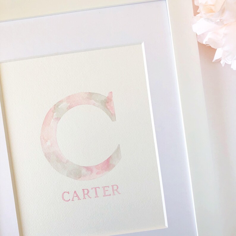 Initial Art First Lnitial Painting Baby Name Art Name - Etsy