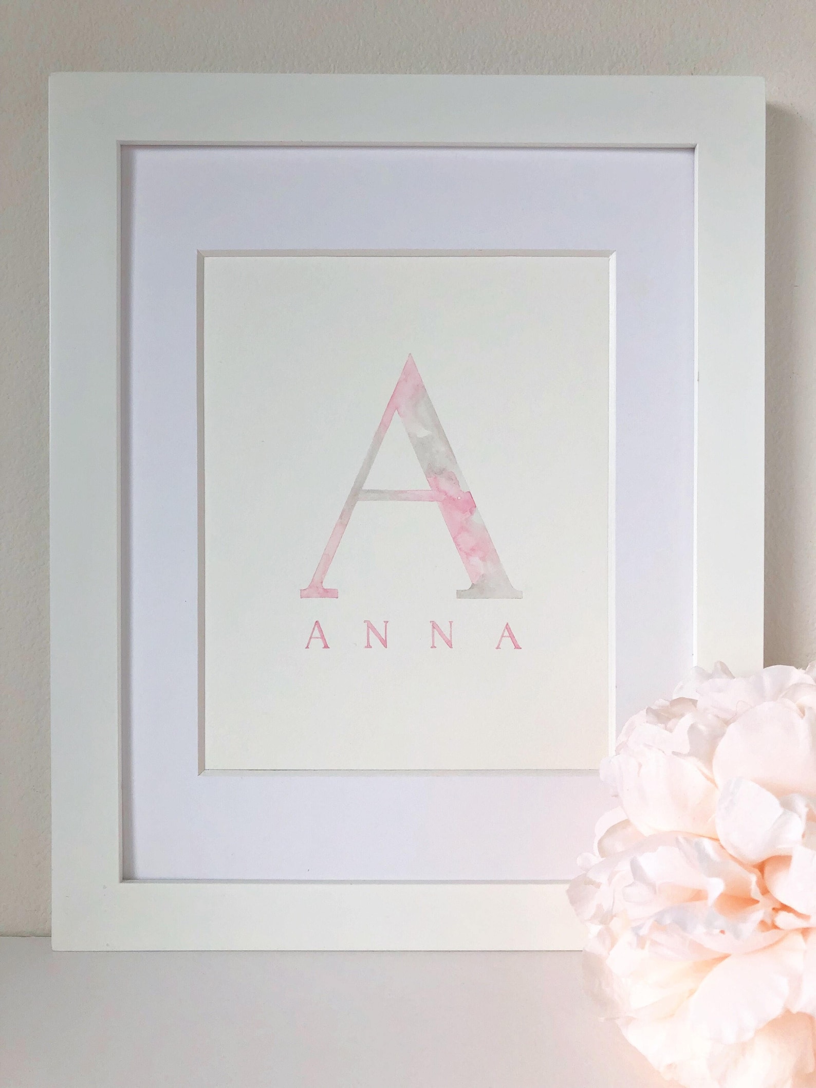 Initial Art First Lnitial Painting Baby Name Art Name - Etsy