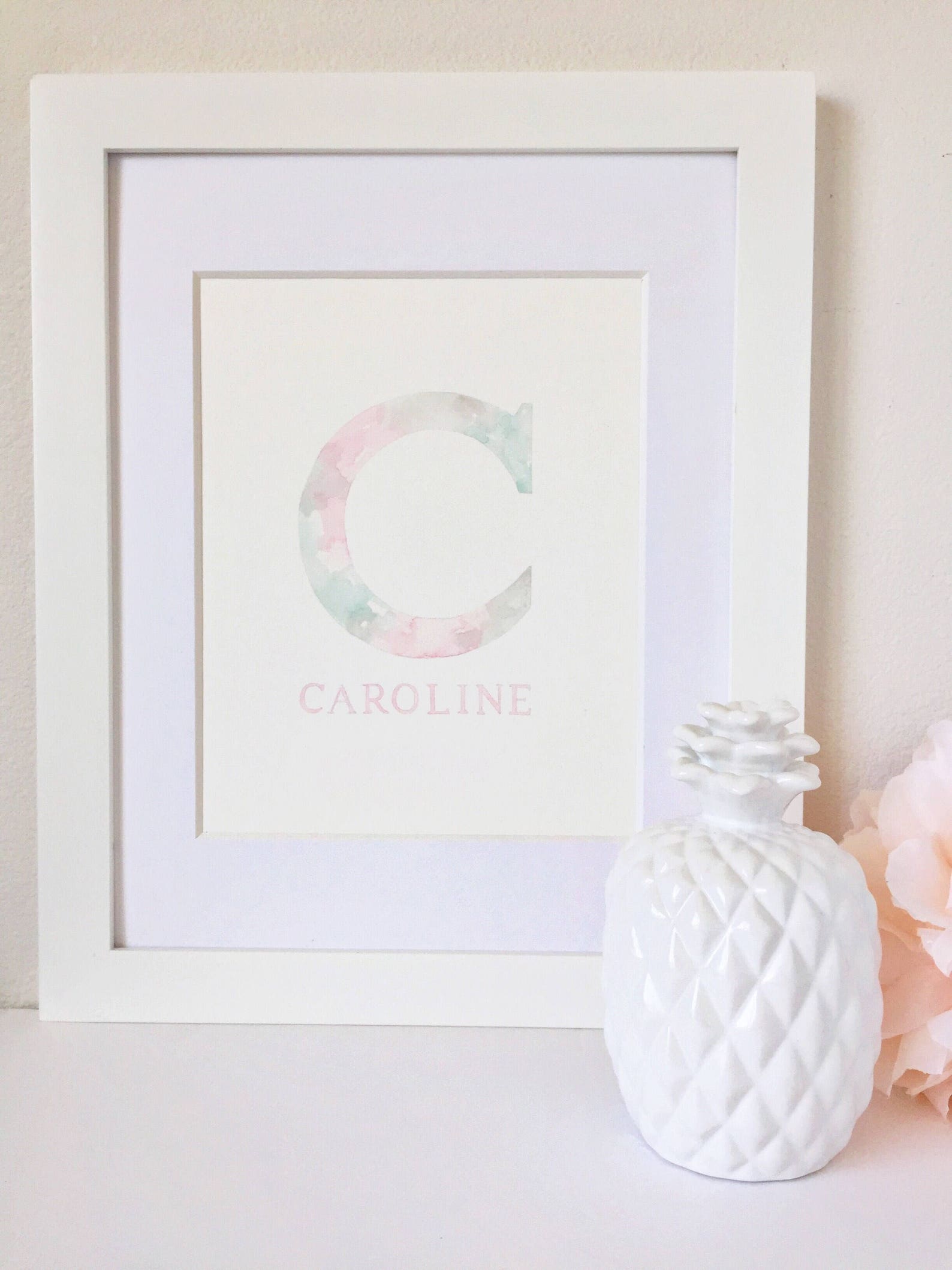 Initial Art First Lnitial Painting Baby Name Art Name - Etsy