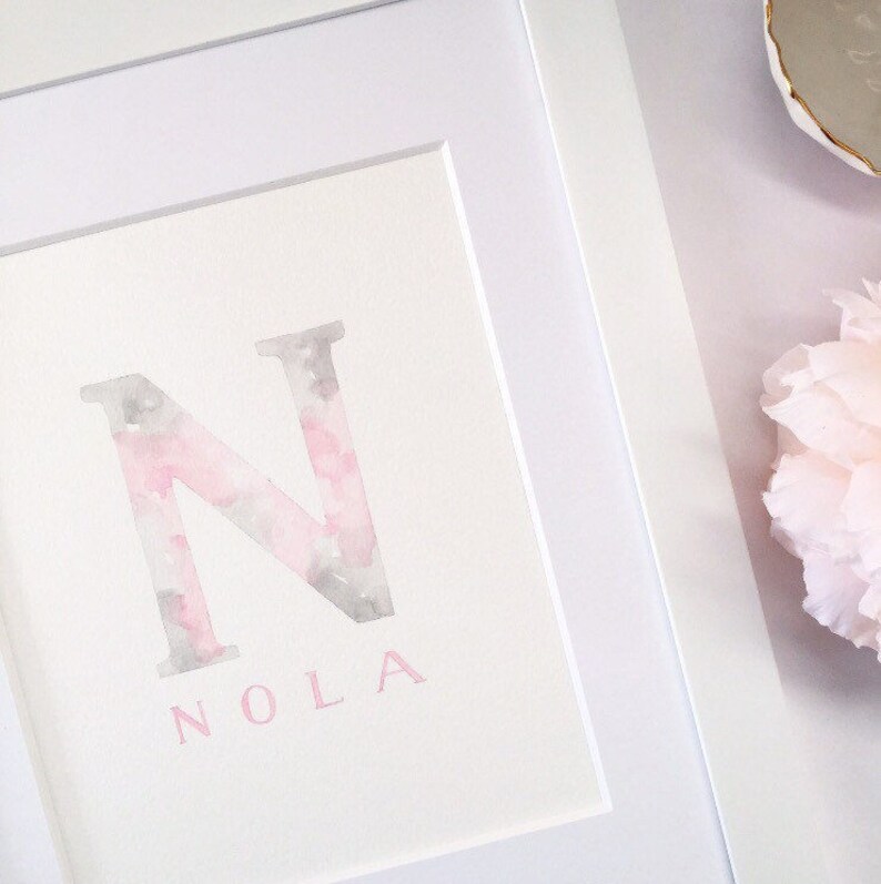 Initial Art First Lnitial Painting Baby Name Art Name - Etsy