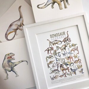 Dinosaur ABC Print, 11x14 Dinosaur Alphabet Poster, Gicleé Print of ...