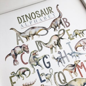 Dinosaur ABC Print, 11x14 Dinosaur Alphabet Poster, Gicleé Print of ...