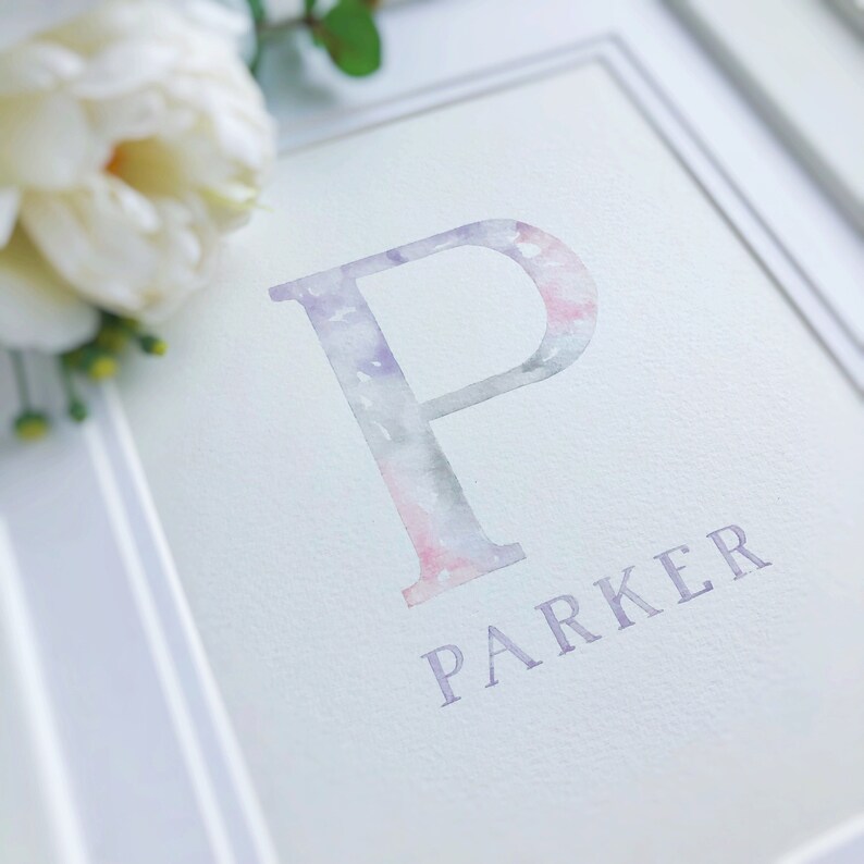 Initial Art First Lnitial Painting Baby Name Art Name - Etsy