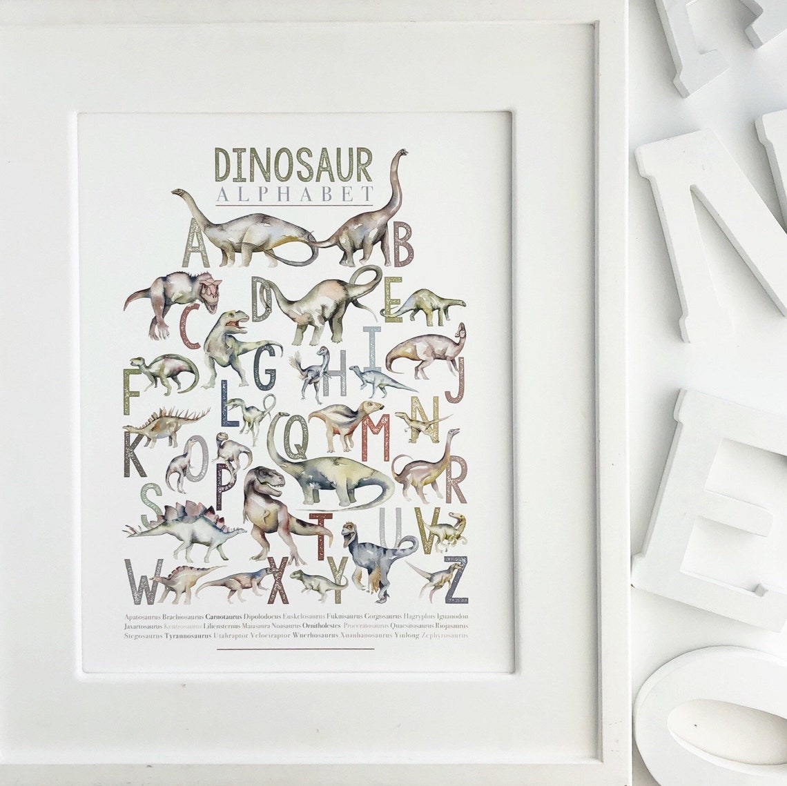 Dinosaur ABC Print 11x14 Dinosaur Alphabet Poster Gicleé | Etsy