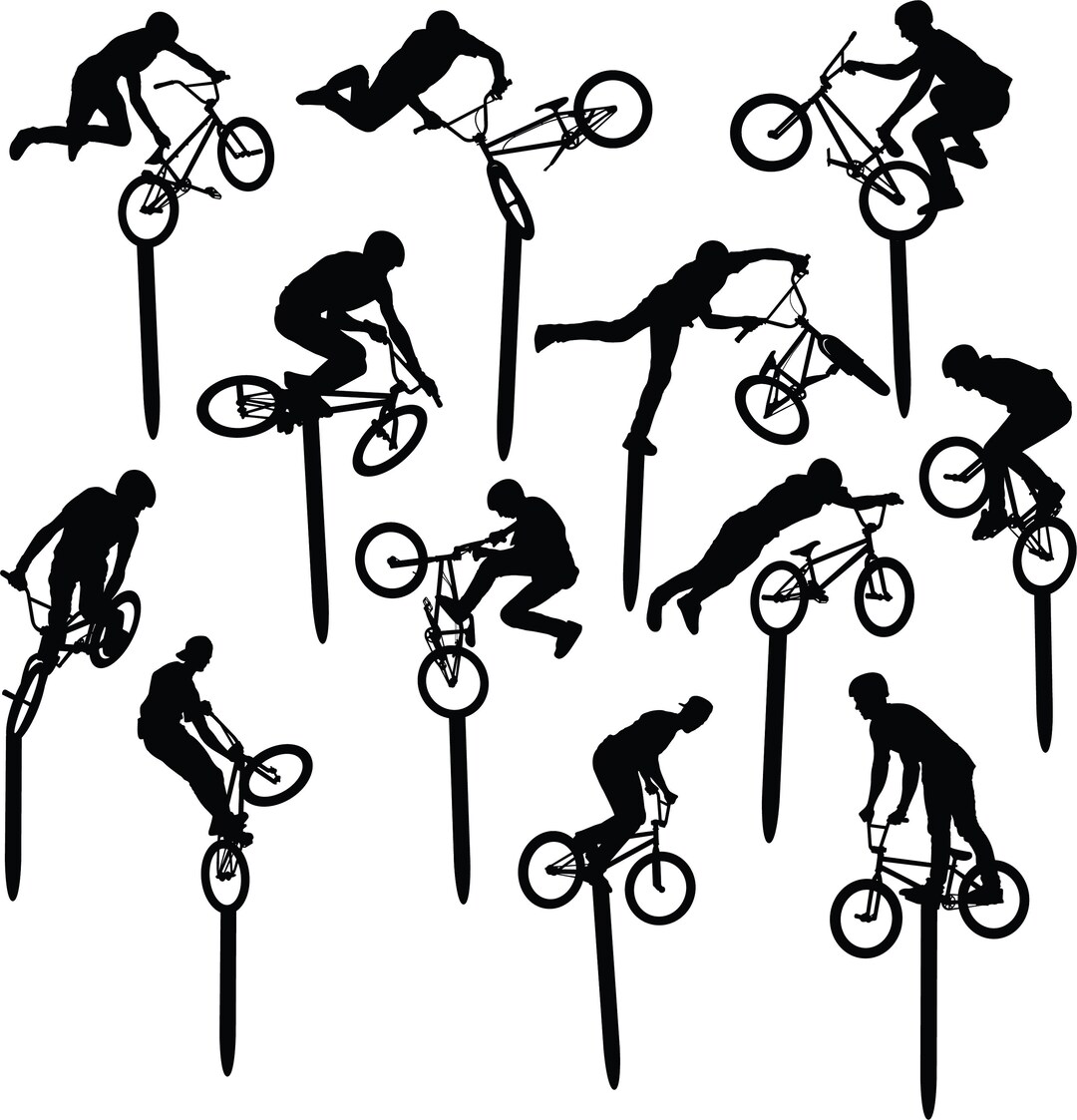 BMX Bike Cupcake Toppers - Set of 12, 3D Printed Birthday Decor - Etsy