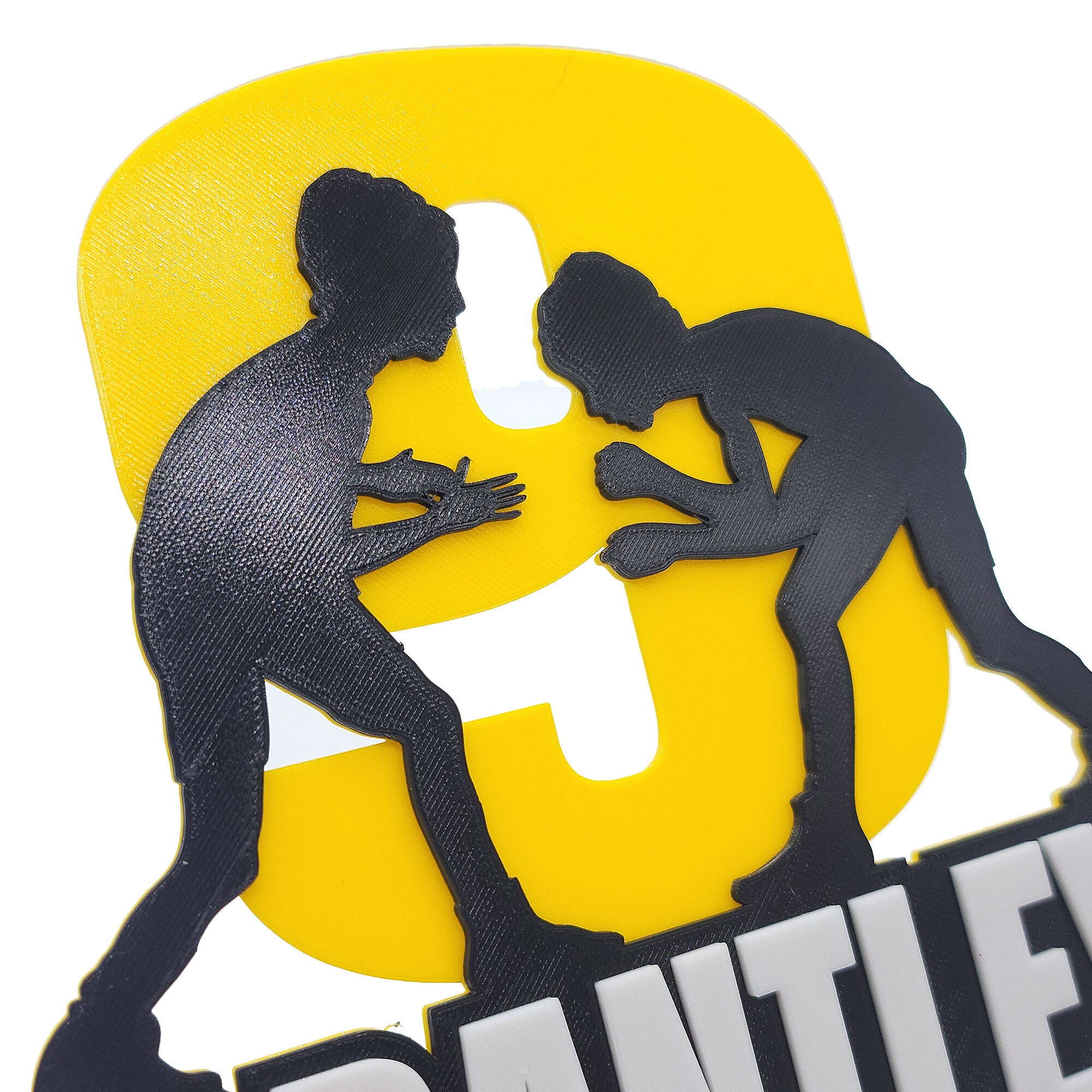 Youth WRESTLING Cake Topper Centerpiece on Base With Name and Age - 3D ...