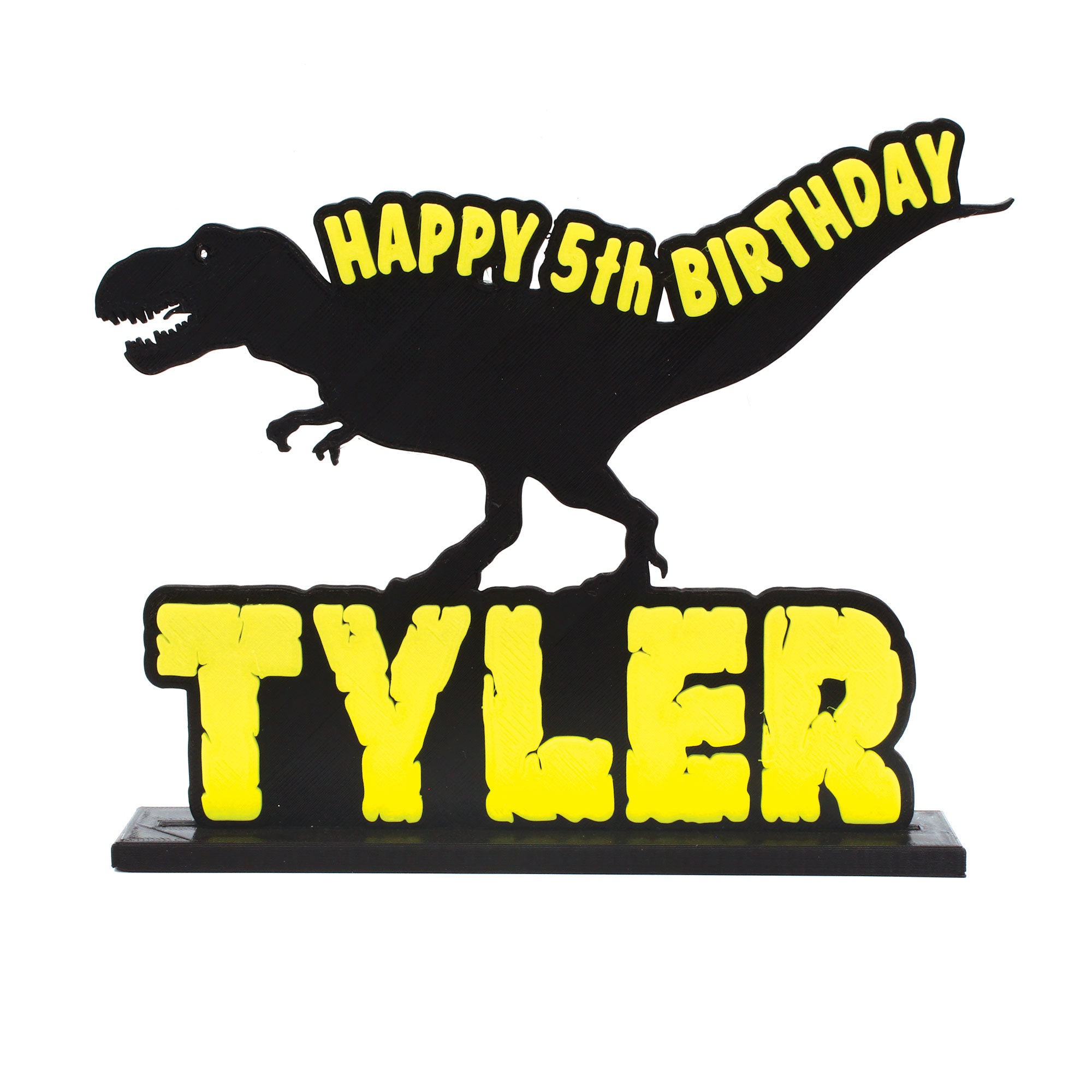Custom Happy Birthday T-rex Dinosaur Cake Topper With Name and - Etsy