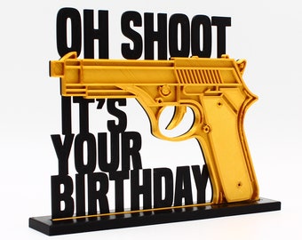 Party Supplies Party Décor Gun cake topper Target shooting cake topper ...