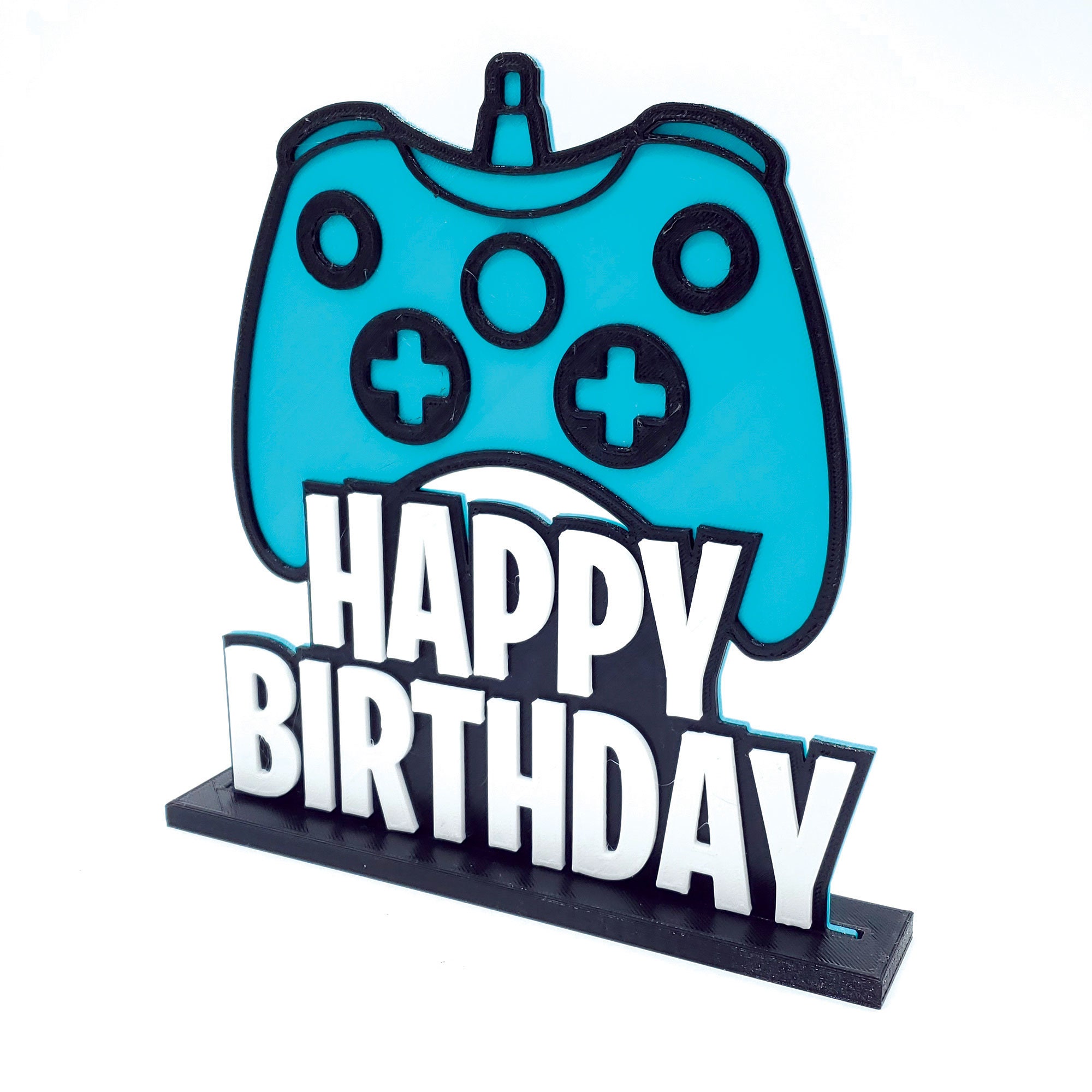 Video Game Happy Birthday Controller Cake Topper on Base Red | Etsy