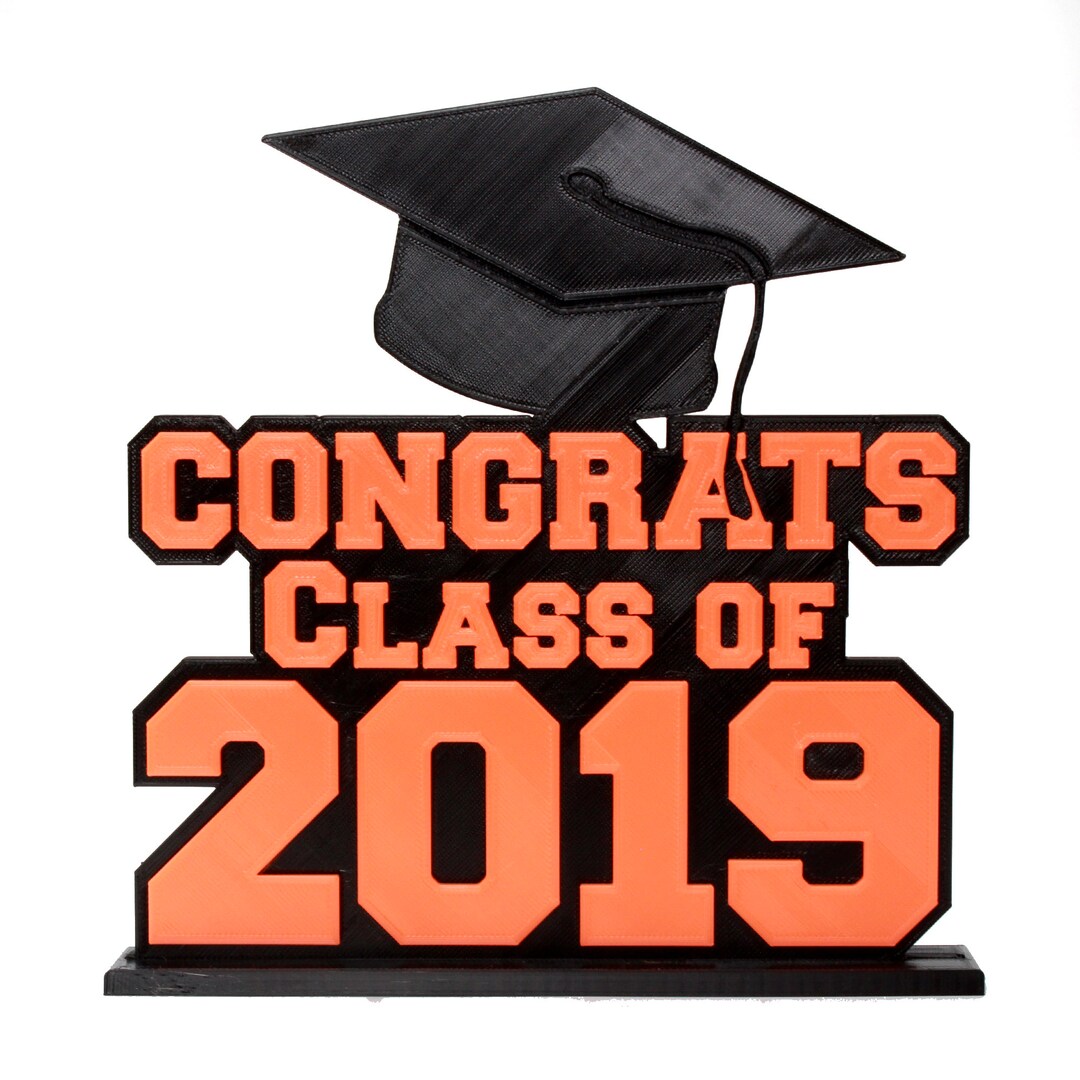 Graduation Cake Topper CONGRATS CLASS OF Solid Plastic on Base School ...