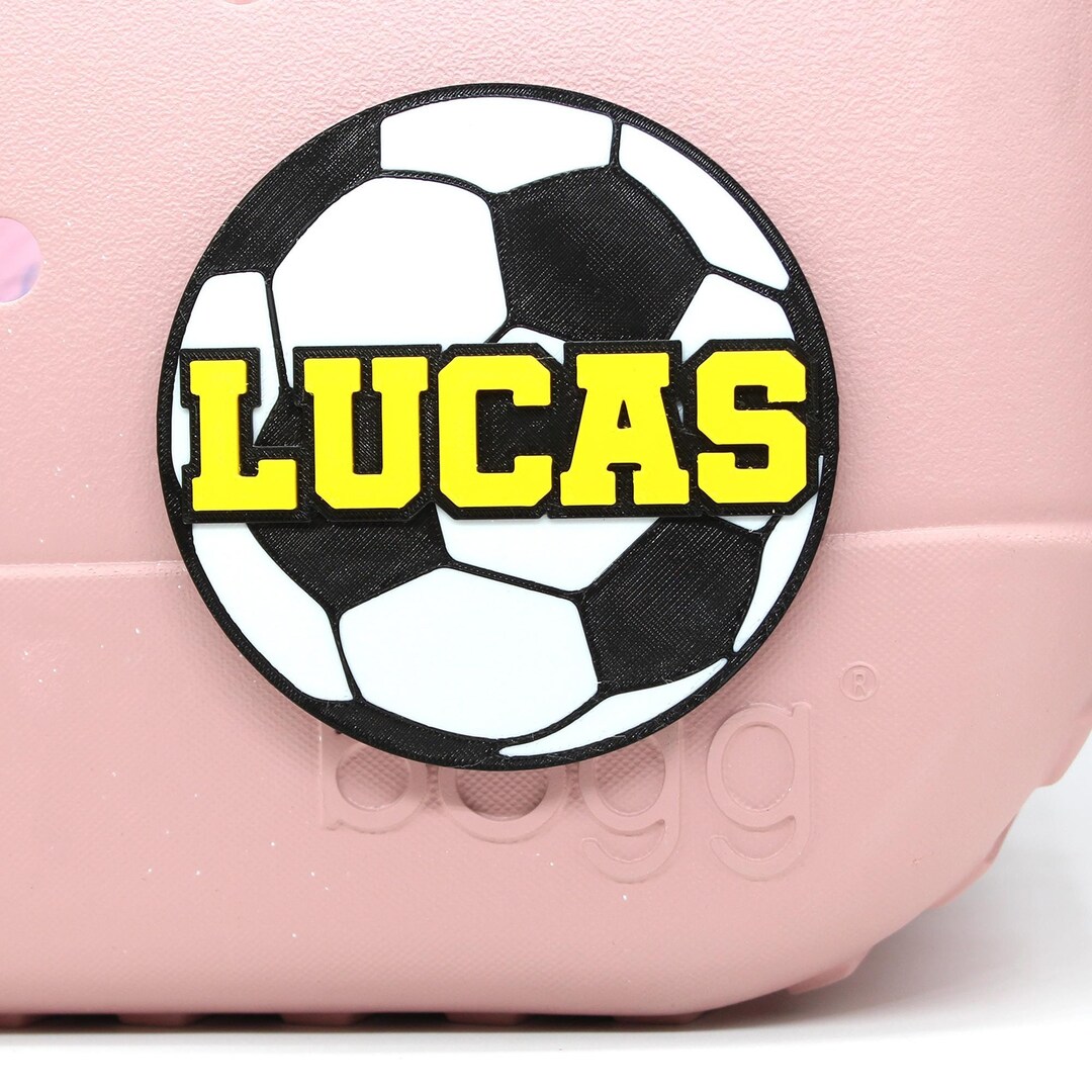 Custom 4inch Personalized Soccer Ball Bogg Bag Charm With Name - 3D ...