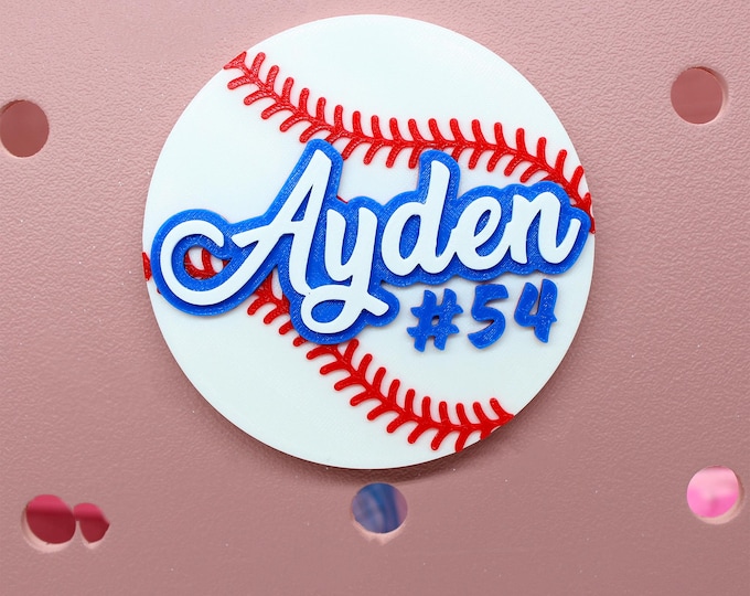 Custom 4-inch 3D Printed Baseball Bogg Bag Charm With Name and Number ...