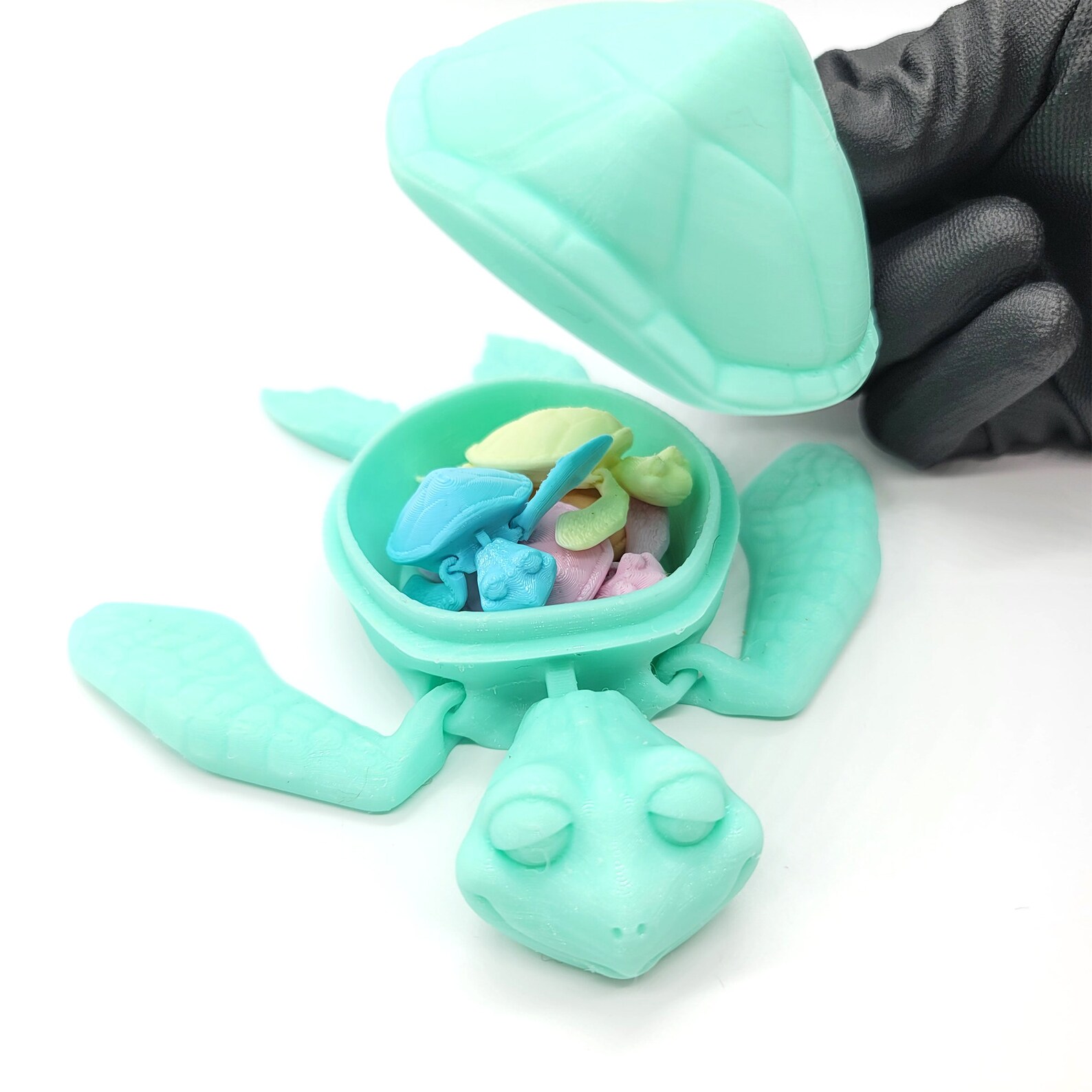 Flexi Turtle Box With Removable Shell and 4 Baby Turtles 3D - Etsy