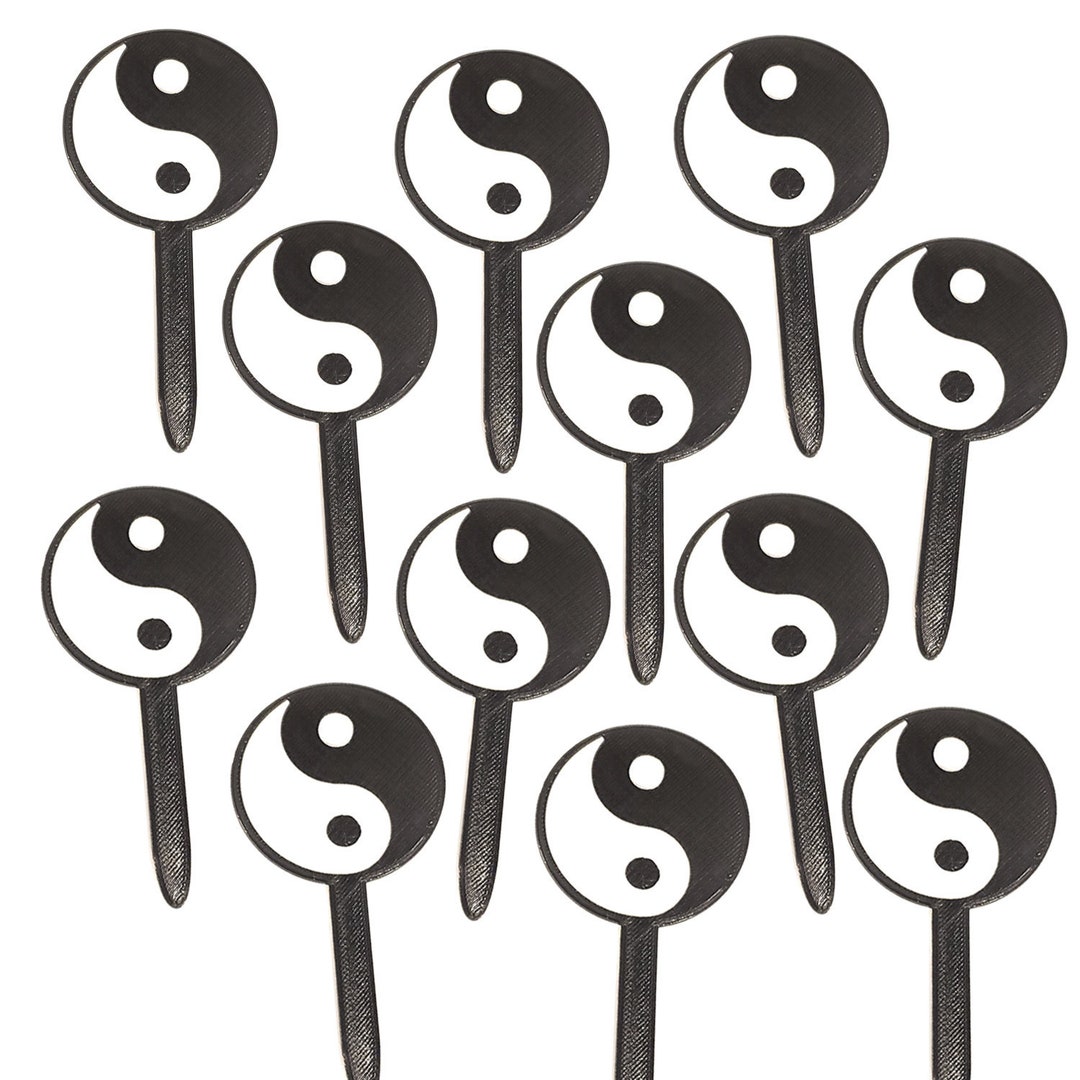 YIN YANG Cupcake Toppers Set of 12 - Peaceful 3D Printed Plastic ...