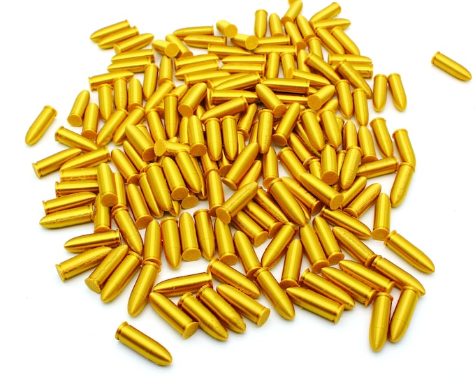 Set of (50) 9mm Bullets Confetti Cake Topper Table Decoration - Solid ...