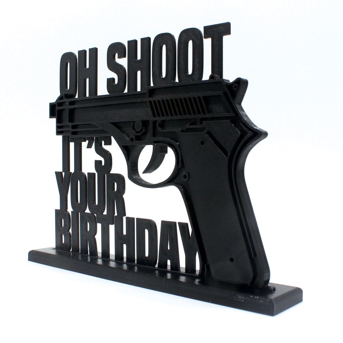 Gun Birthday Cake Topper - 3D Printed Plastic Keepsake Decoration - Etsy