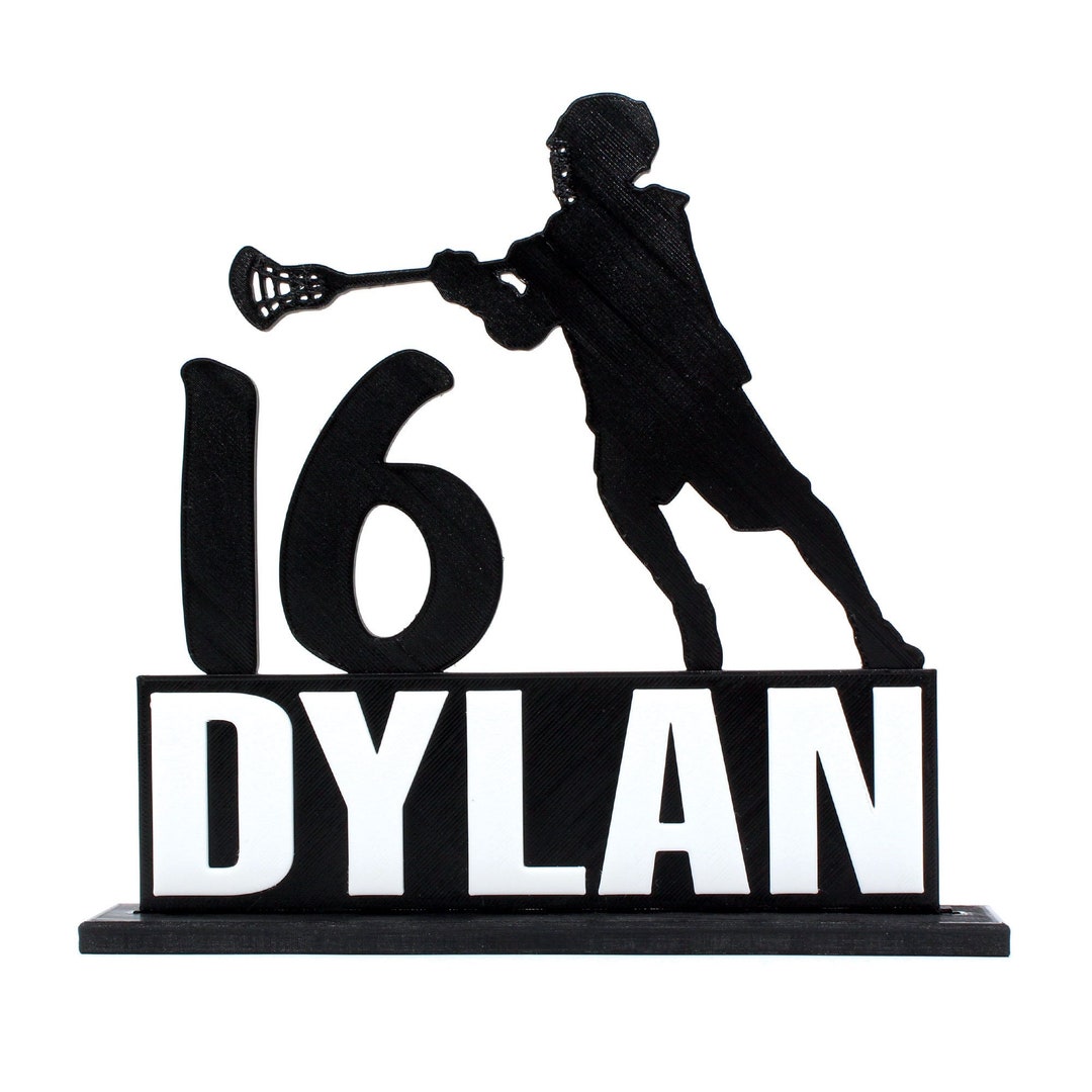 Personalized 3D Printed Male Lacrosse Birthday Cake Topper | Name & Age ...