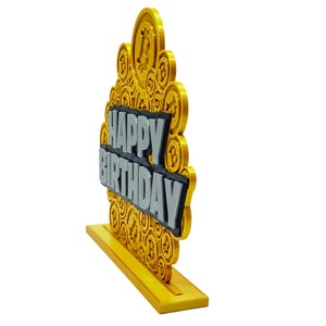 Bitcoin Cryptocurrency Happy Birthday Cake Topper on Base - Etsy