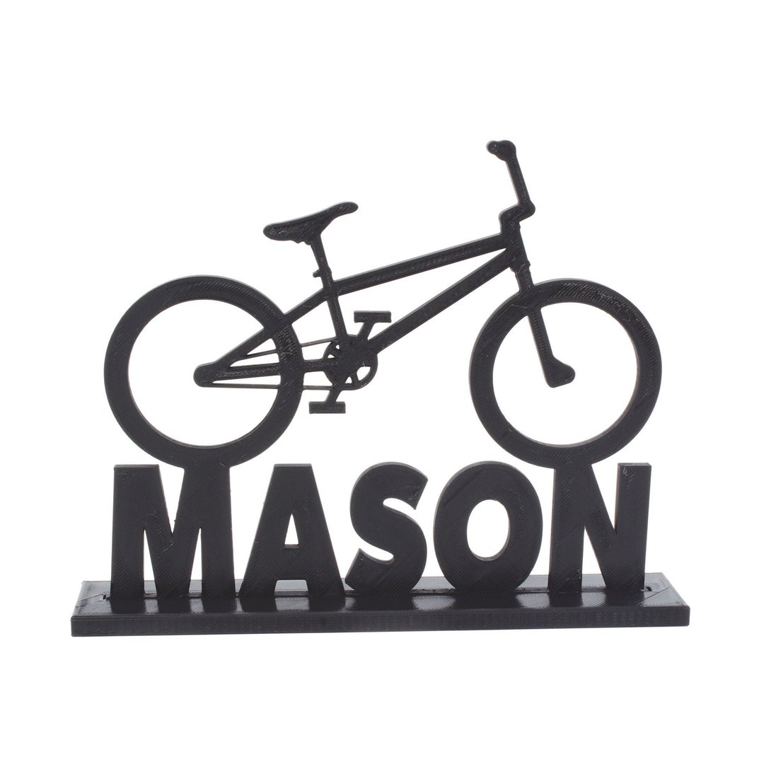 Customizable BMX Bicycle Cake Topper on Base | Personalized With Name ...