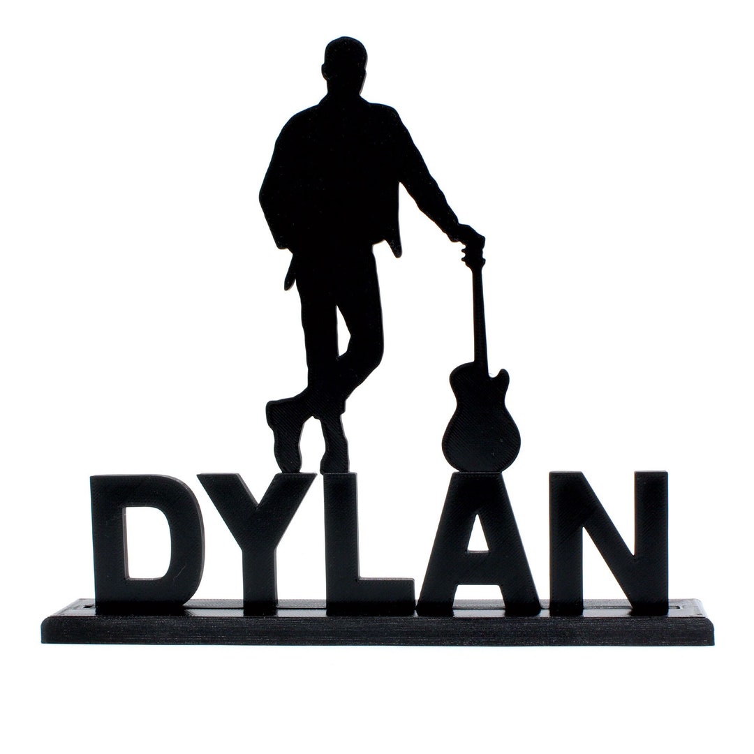 Guitarist Cake Topper With Name on Base- Solid 3D Printed Plastic ...
