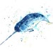 Narwhal Painting, Narwhal Print, Whale Print, Narwhal Art, Narwhal Gift ...
