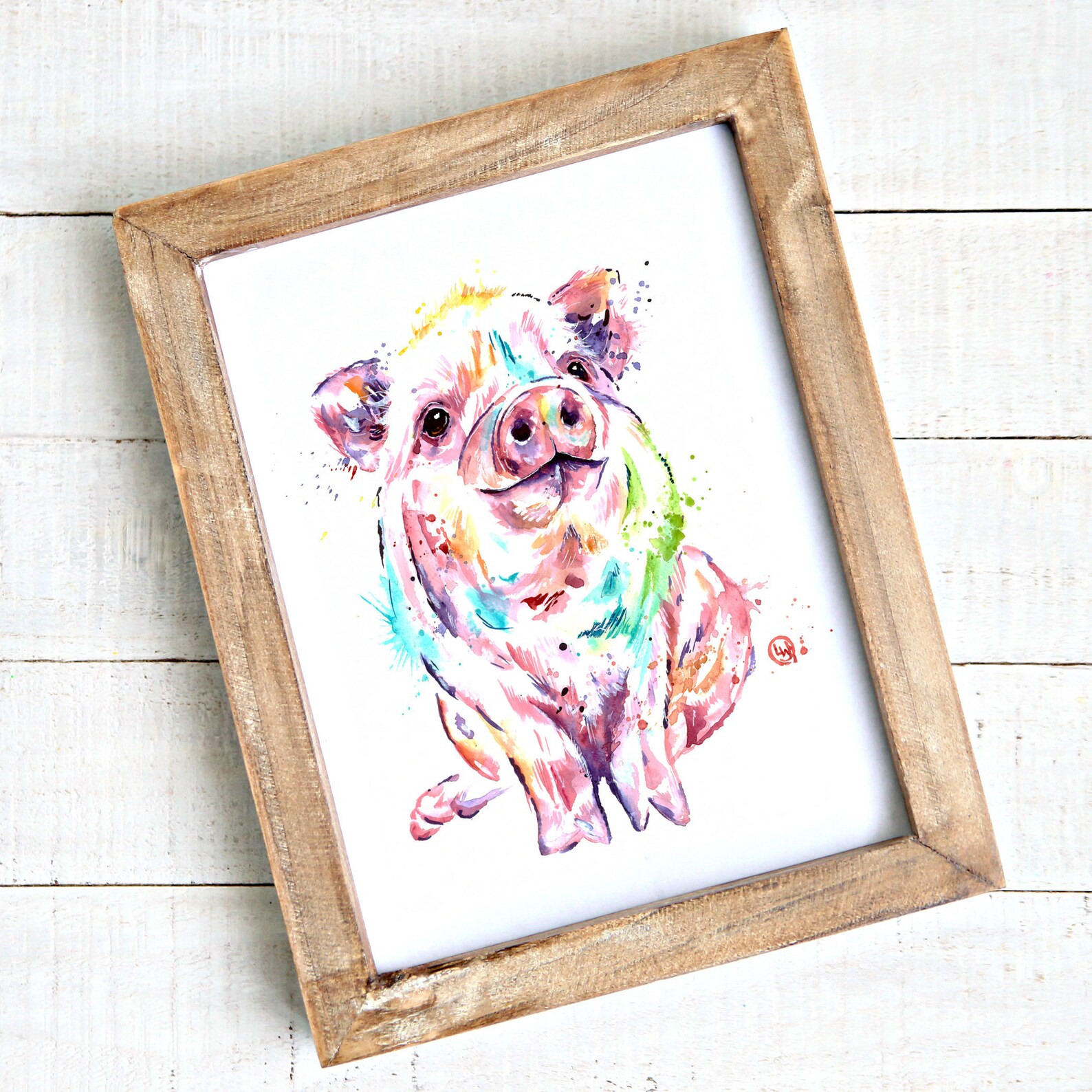Pig Watercolor Print, Pig Painting, Pig Art, Farm Art, Farm Animal Art ...
