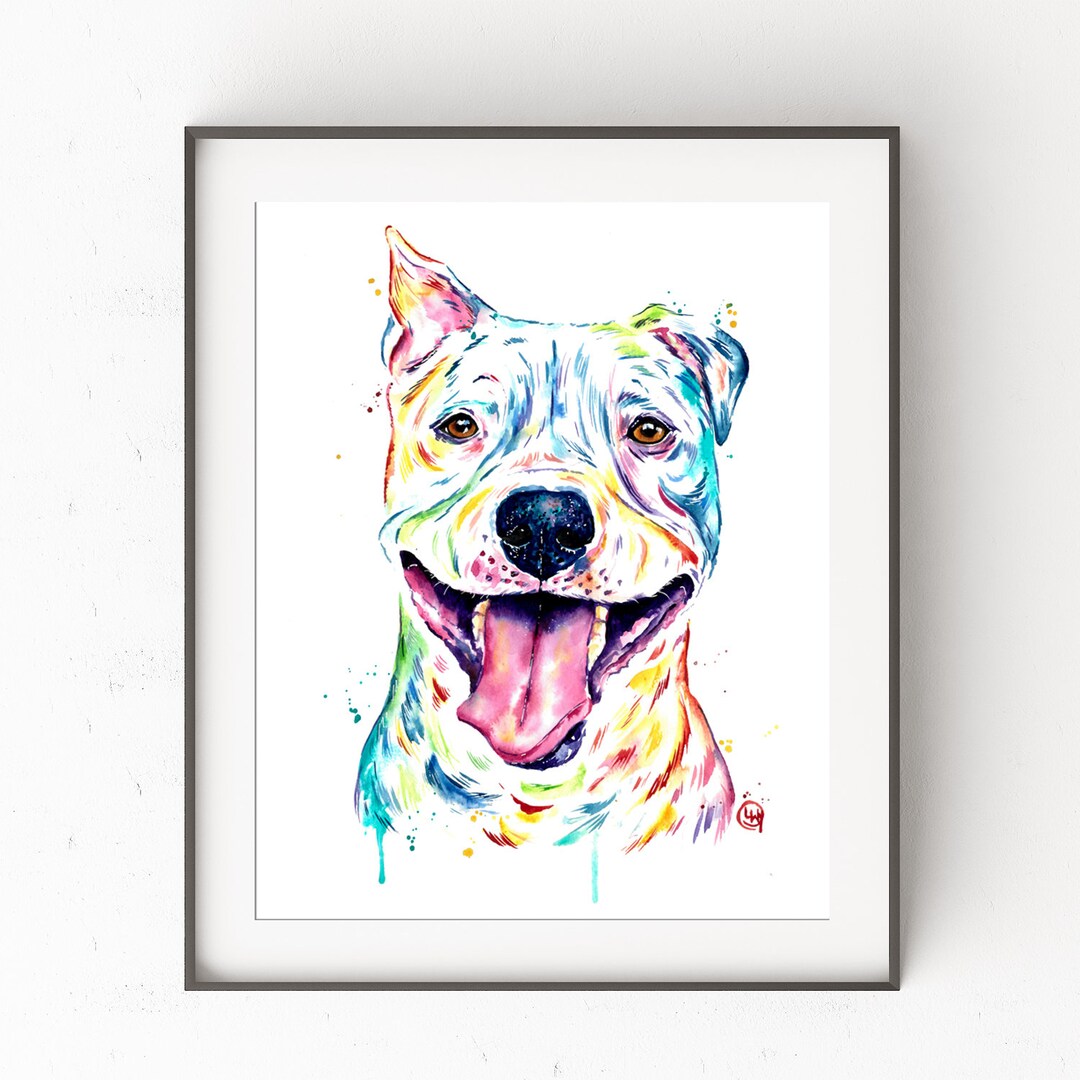 Pitbull Print, Pitbull Posters, Pitbull Gifts, Pitbull Mom, Dog Lover ...