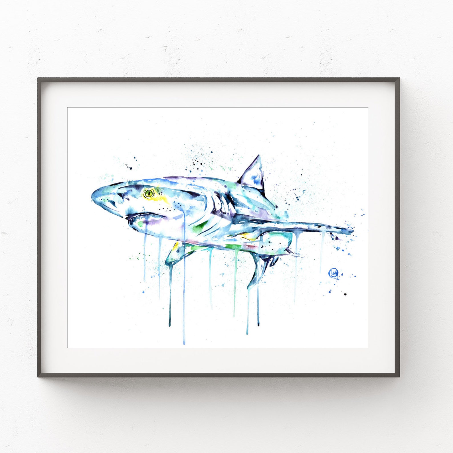 Shark Decor, Shark Art, Shark Poster, Great White Shark, Ocean Decor ...