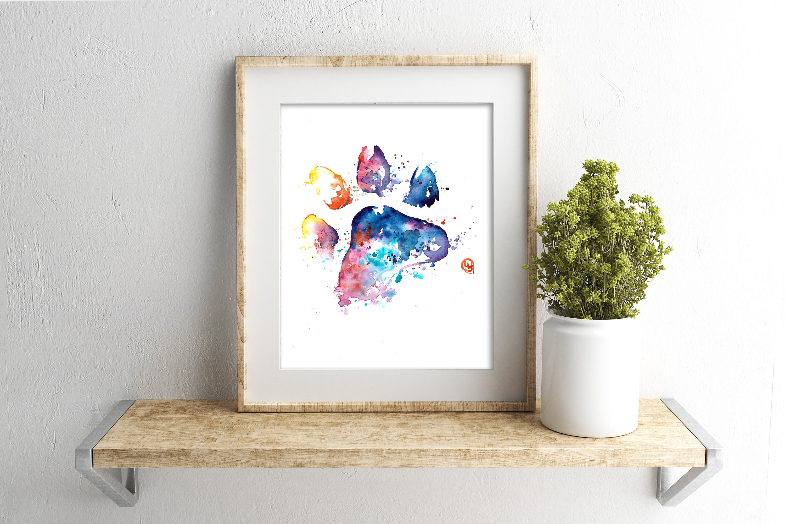 Custom Dog Paw Print, Watercolor Pet Memorial Art (print) - Etsy