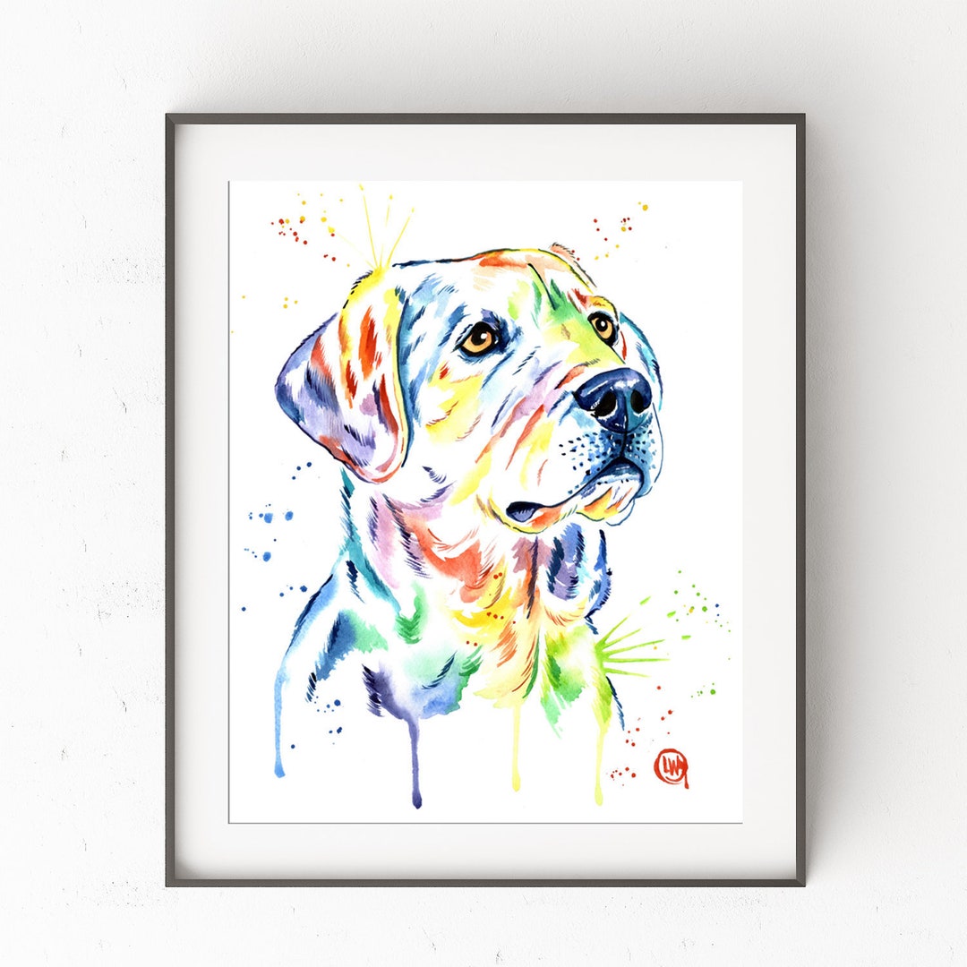Yellow Lab Print, Golden Lab Painting, Yellow Lab Art, Yellow Lab ...