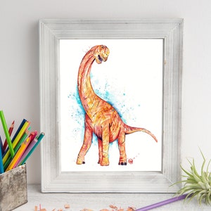 Dinosaur Art, Brontosaurus, Dinosaur Nursery, Dinosaur Decor, Dinosaur ...