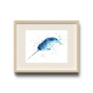 Narwhal Painting, Narwhal Print, Whale Print, Narwhal Art, Narwhal Gift ...