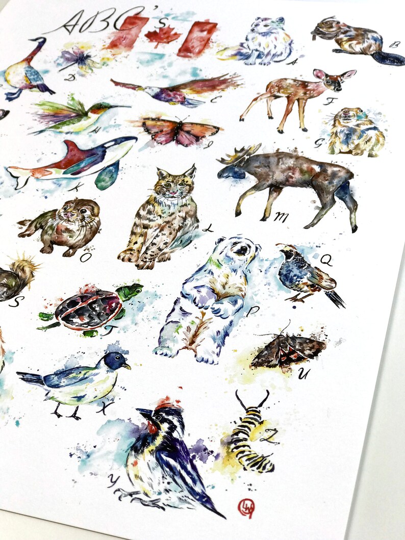 Woodland Alphabet, Children's Animal ABC Poster, Alphabet Print, ABC ...