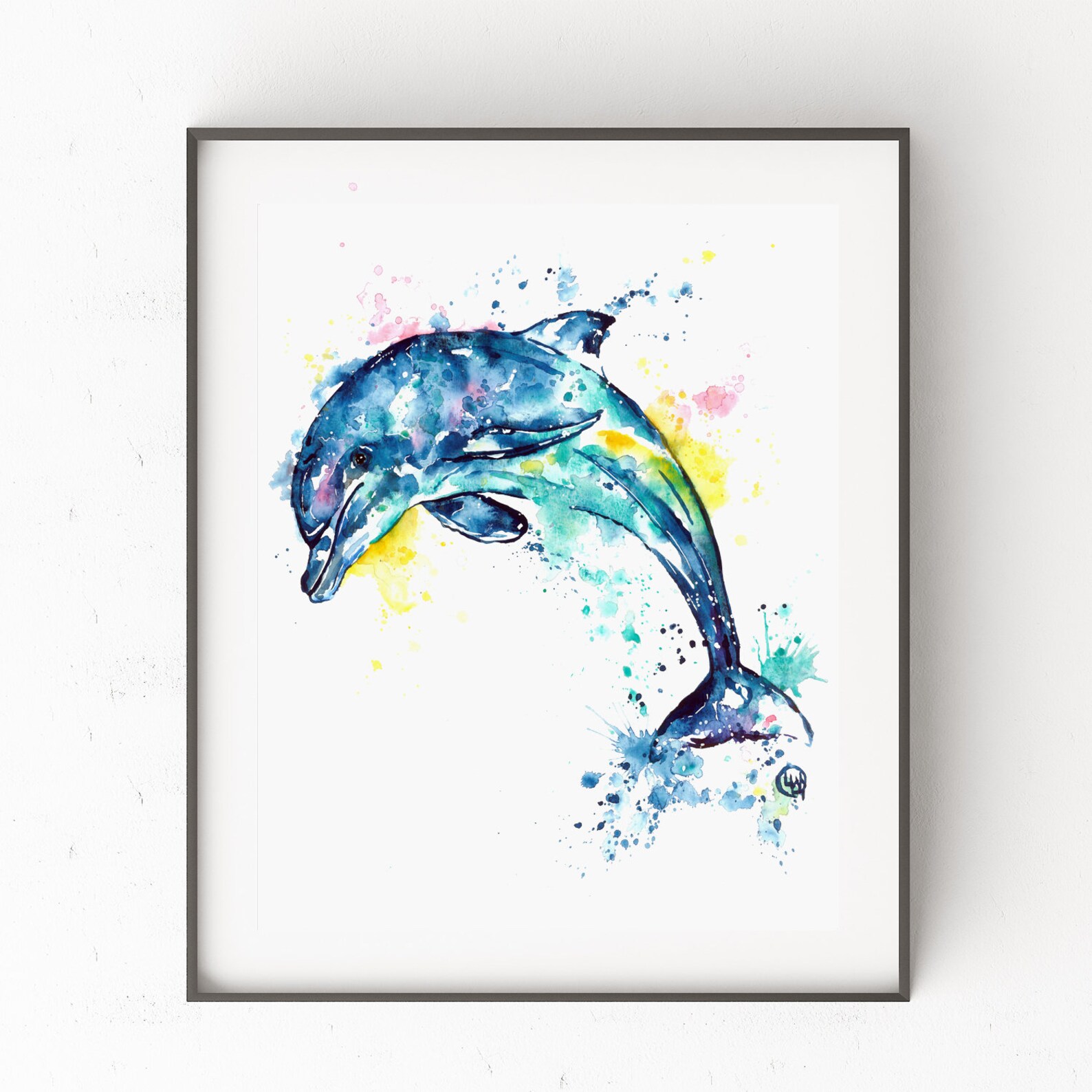 Dolphin Painting, Dolphin Print, Whale Print, Dolphin Art, Dolphin Gift ...