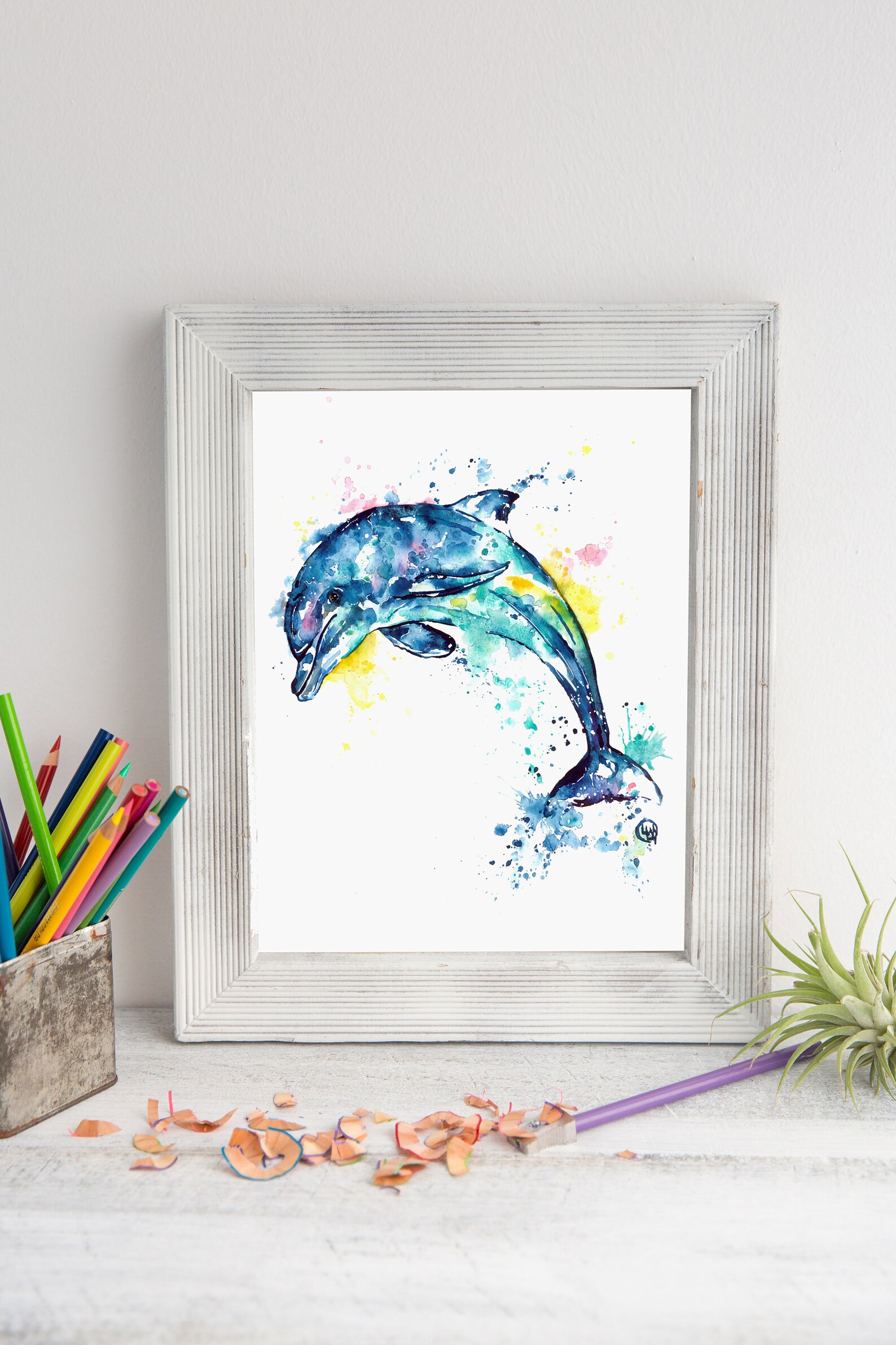 Dolphin Painting, Dolphin Print, Whale Print, Dolphin Art, Dolphin Gift ...