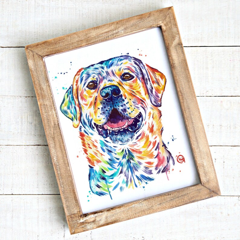 Yellow Lab Art Print Labrador Retriever Dog Painting Dog | Etsy