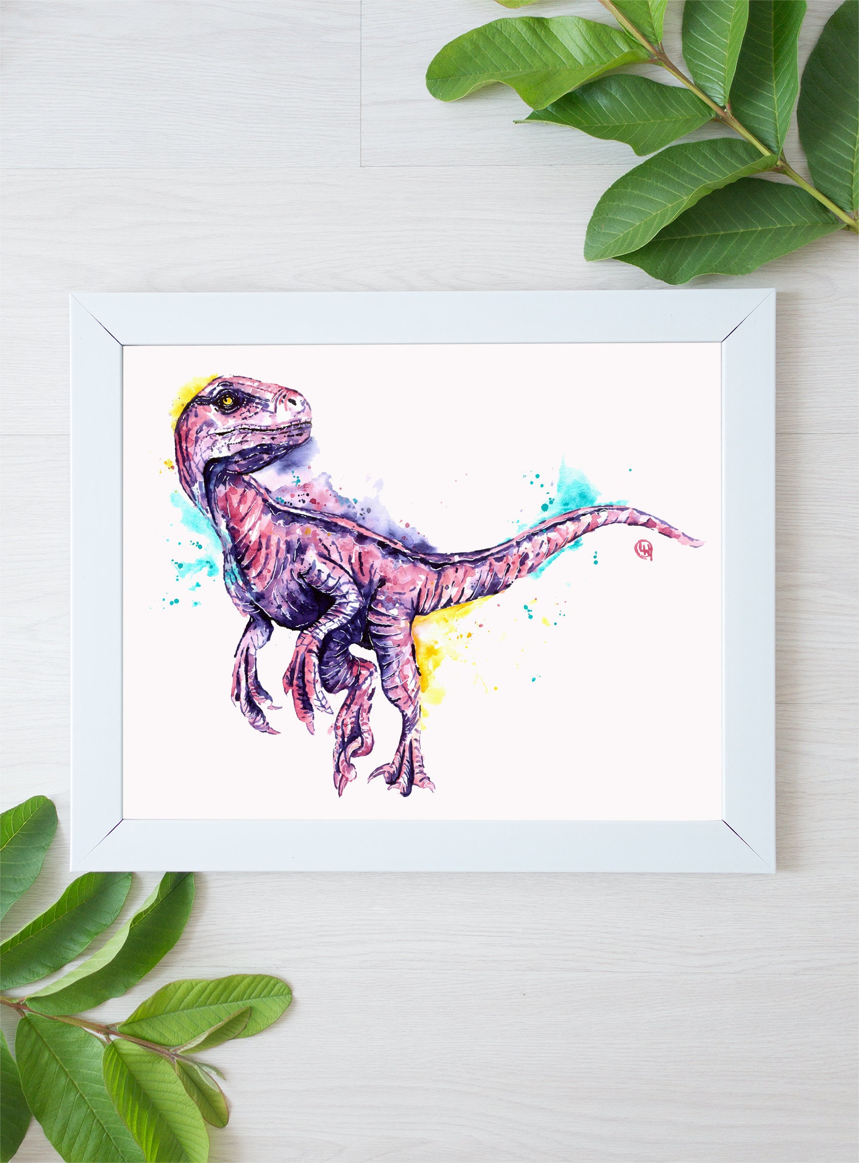 Watercolor Dinosaur Art Print, Dinosaur Room Decor, Dinosaur Print ...